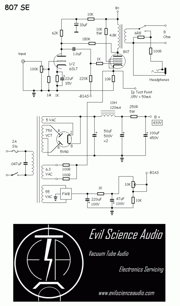 Single-Ended 807 Amplifier | Evil Science Audio